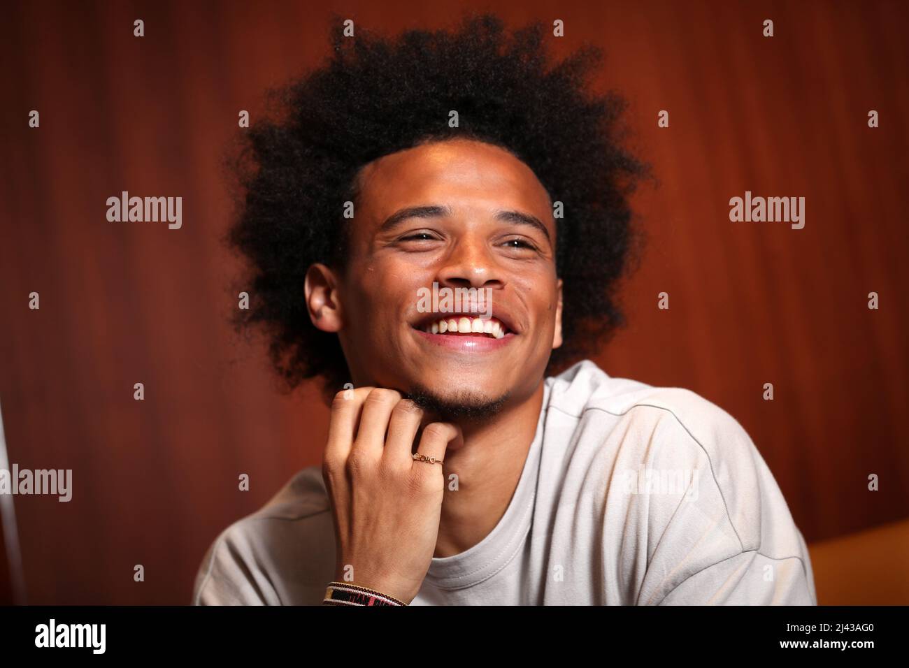 Interview mir Leroy Sane FC Bayern MŸnchen © diebilderwelt / Alamy ...
