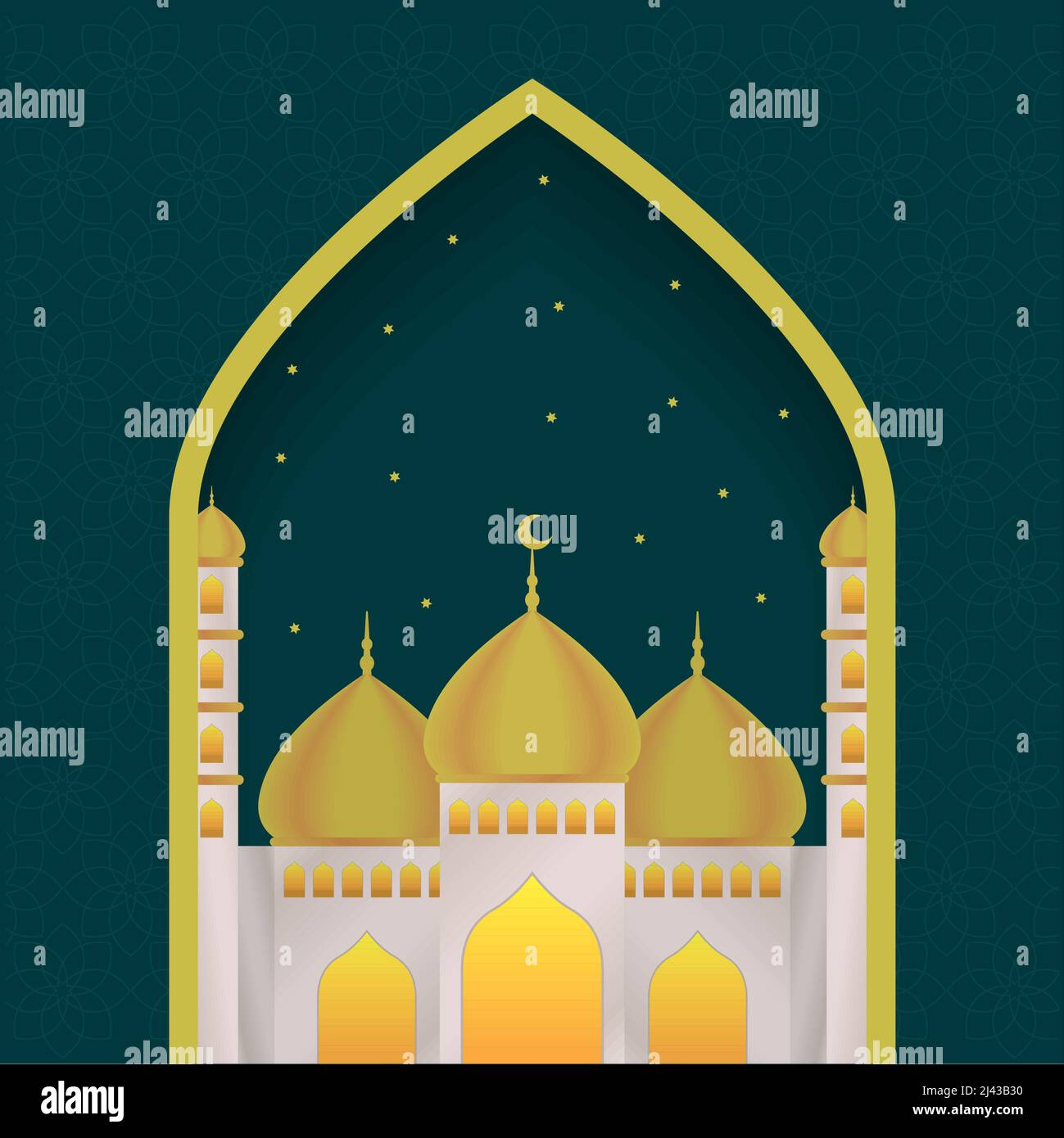 Eid Mubarak mosque in frame poster Stock Vector Image & Art - Alamy