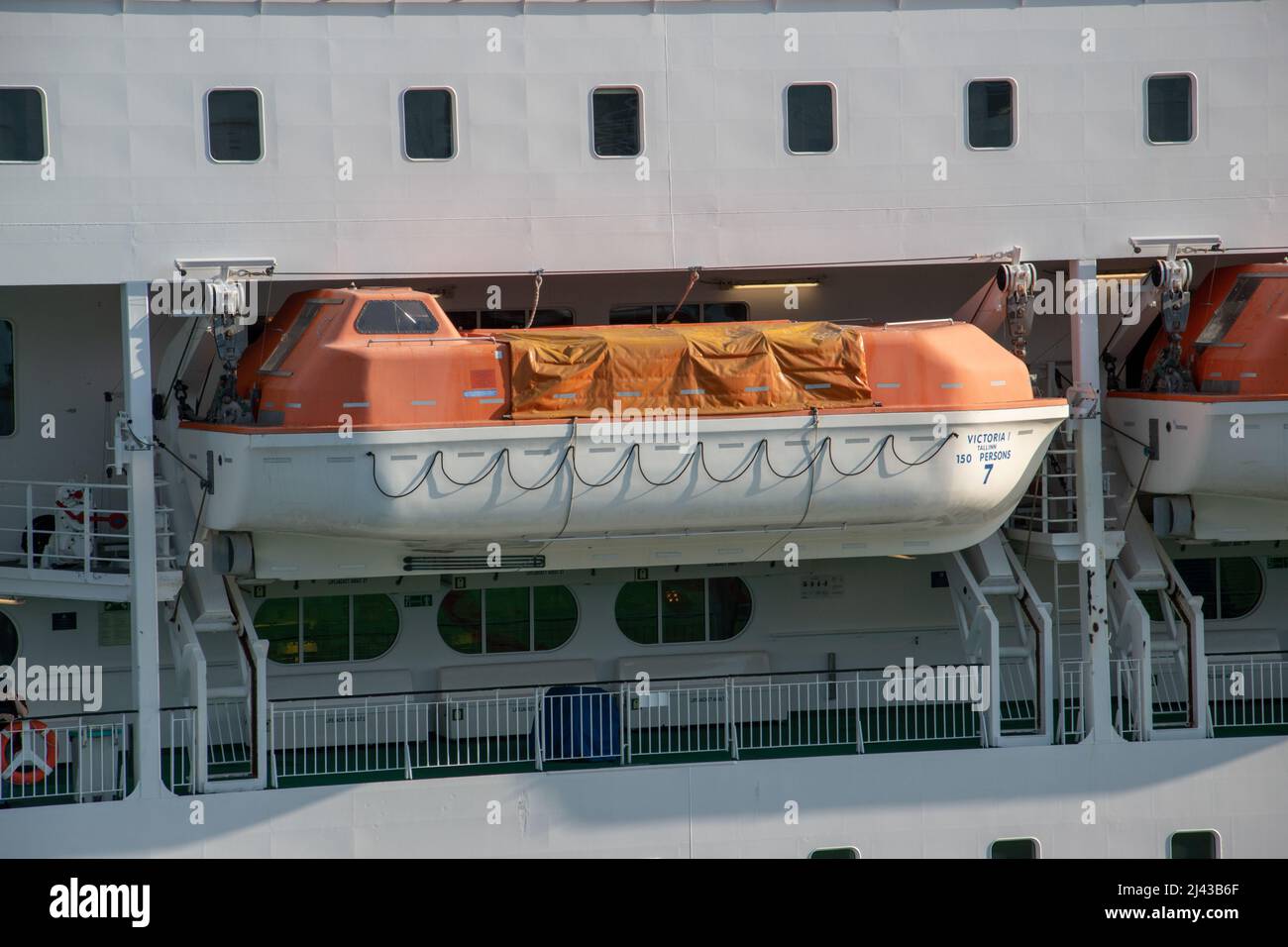 150 person lifeboat on the MS Viking XPRS, Tallinn, Estonia Stock Photo ...