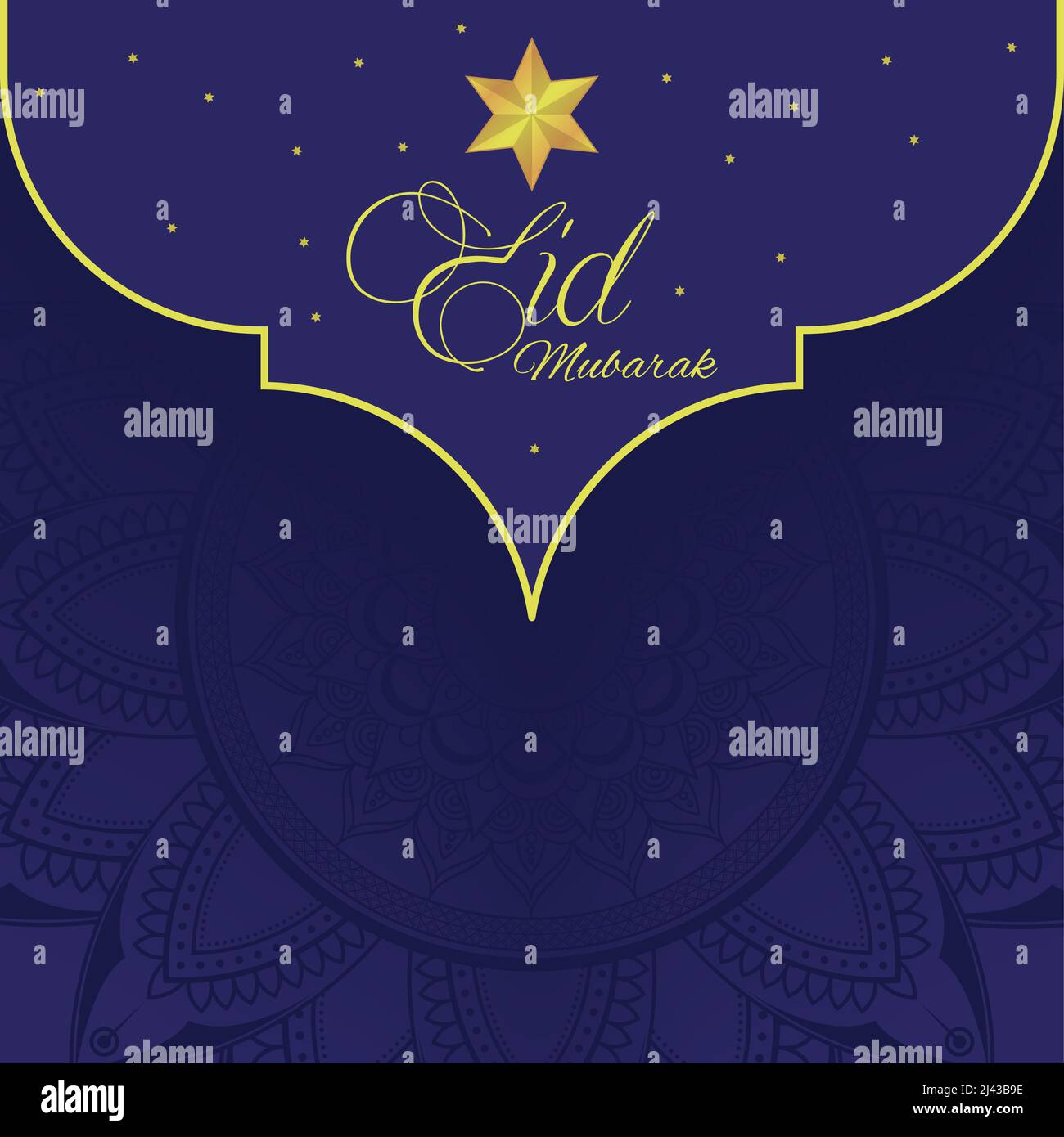 Eid Mubarak lettering with golden star Stock Vector Image & Art - Alamy