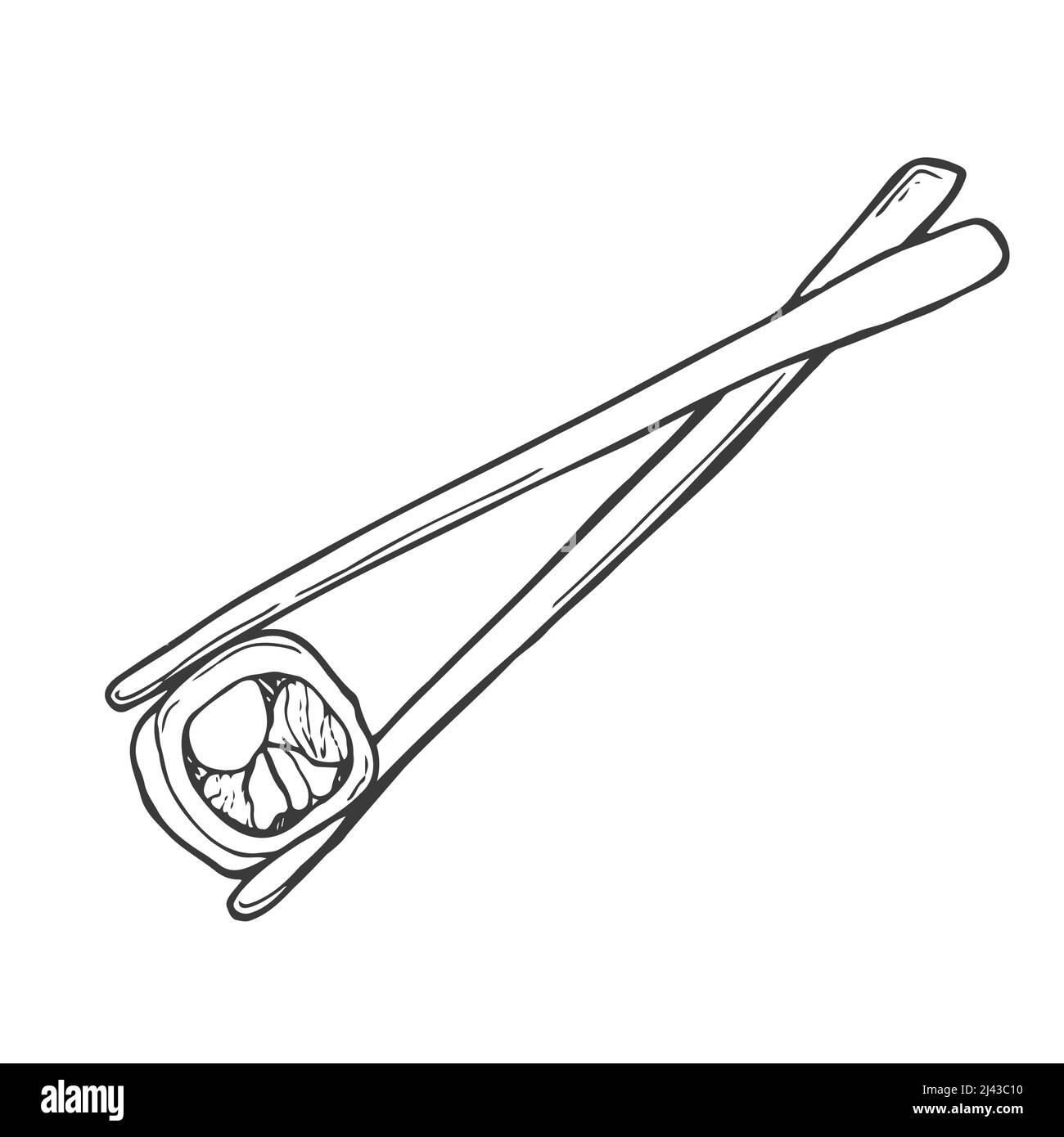 Food sticks. Sushi sticks vector doodle illustration. Asian cuisine ...