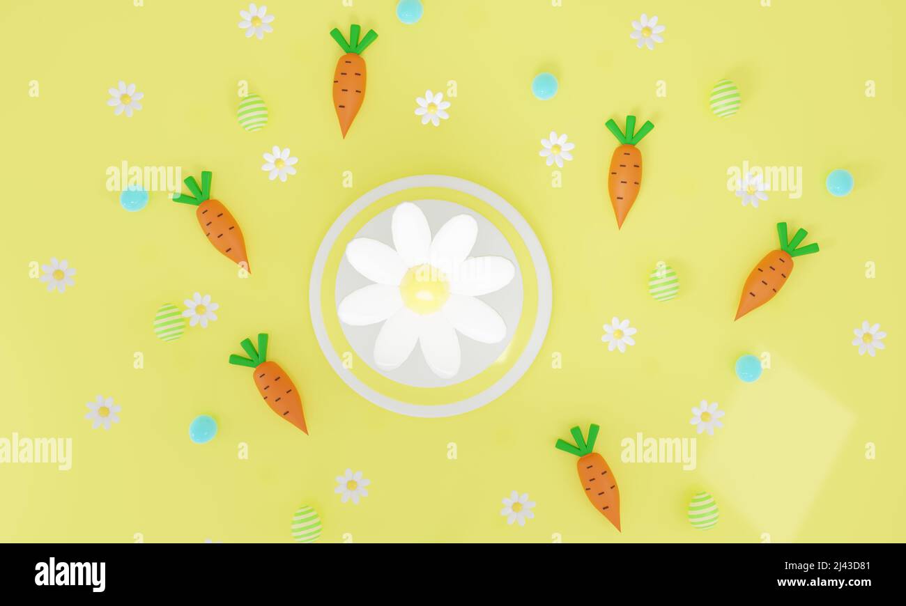 3D Easter greeting card. Happy Easter. Painted Easter eggs . 3d render ...