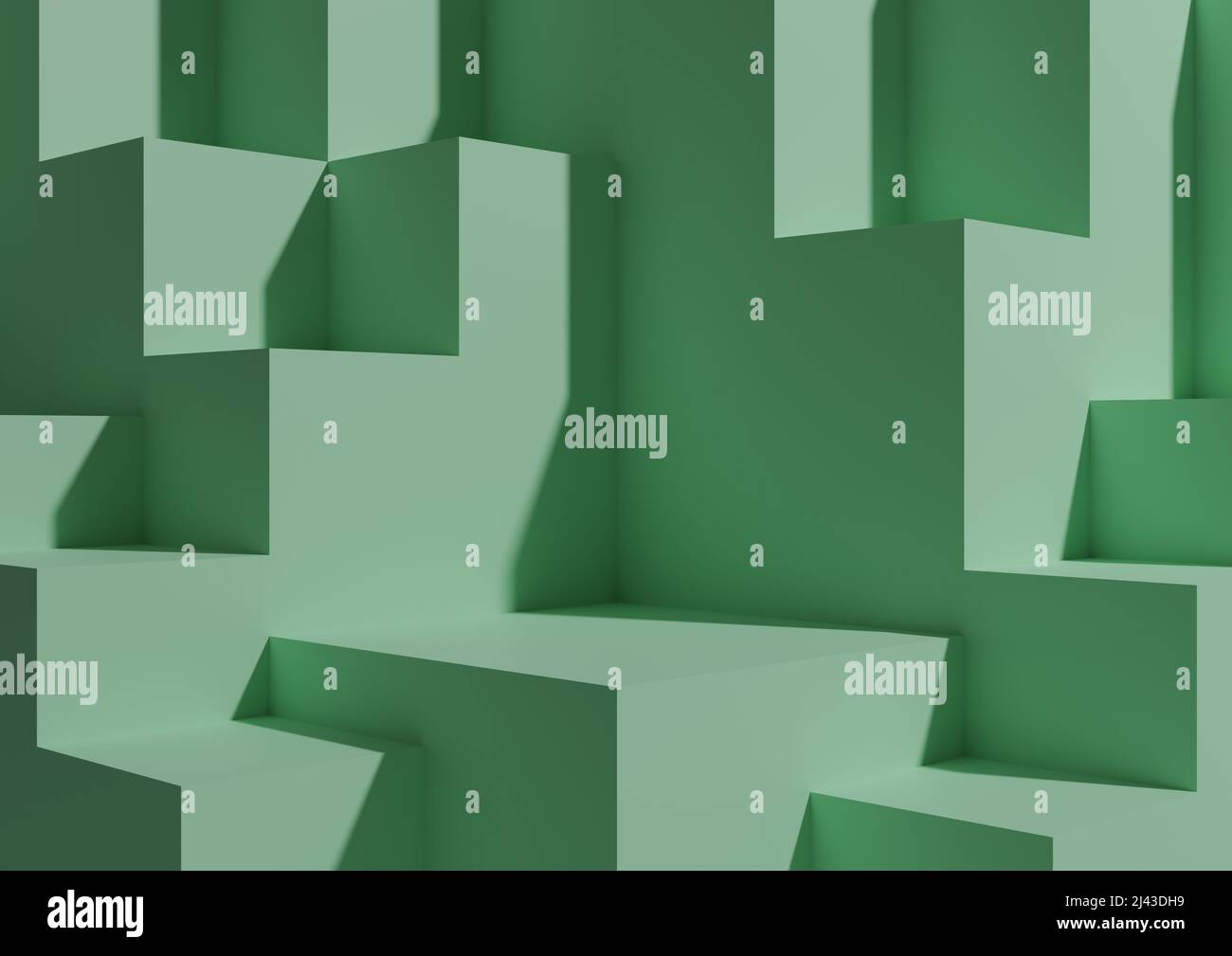 Minimal Light Turquoise Background 3D Studio Mockup Scene with Podiums ...