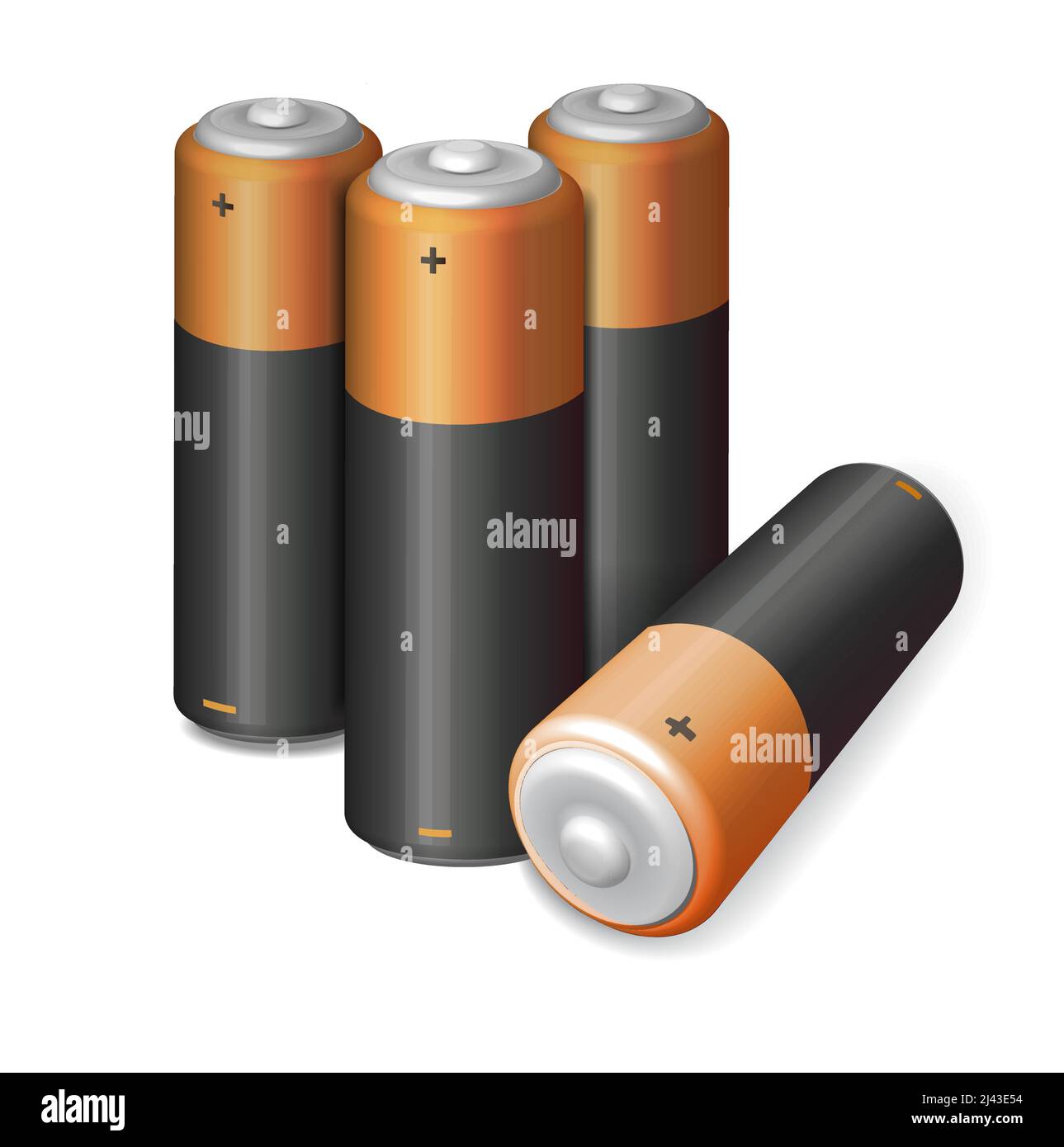 Set of realistic vector batteries, vector 3D illustration for your ...