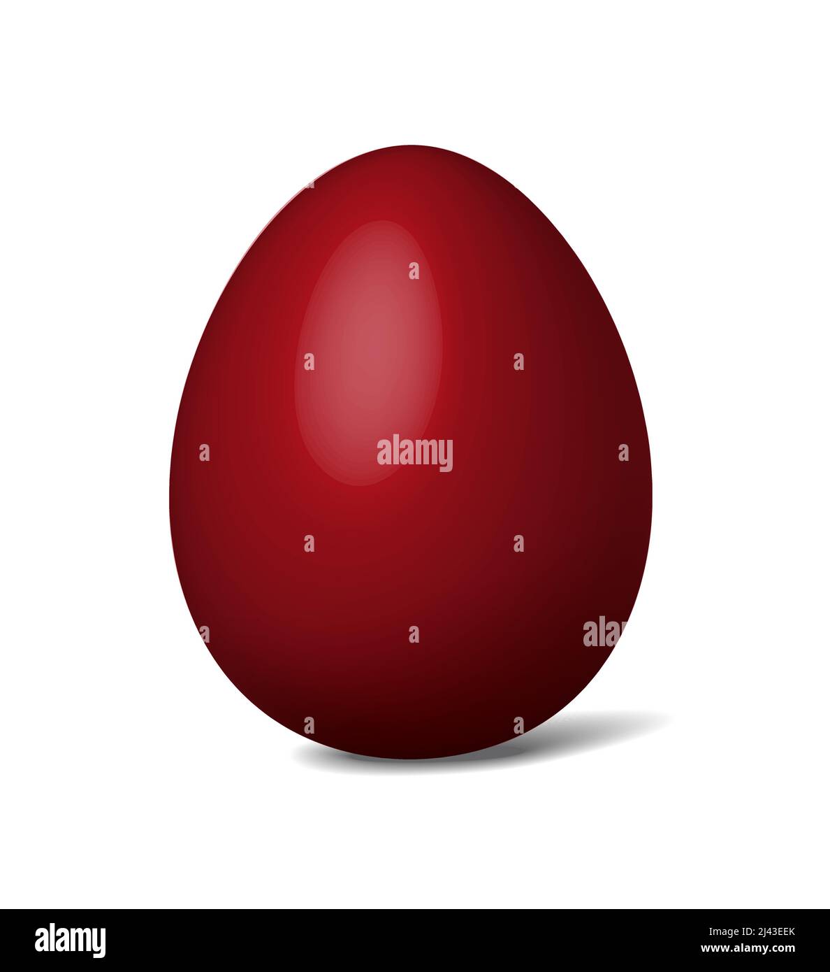 Traditional dark red Easter egg with shadow. Vector illustration for ...