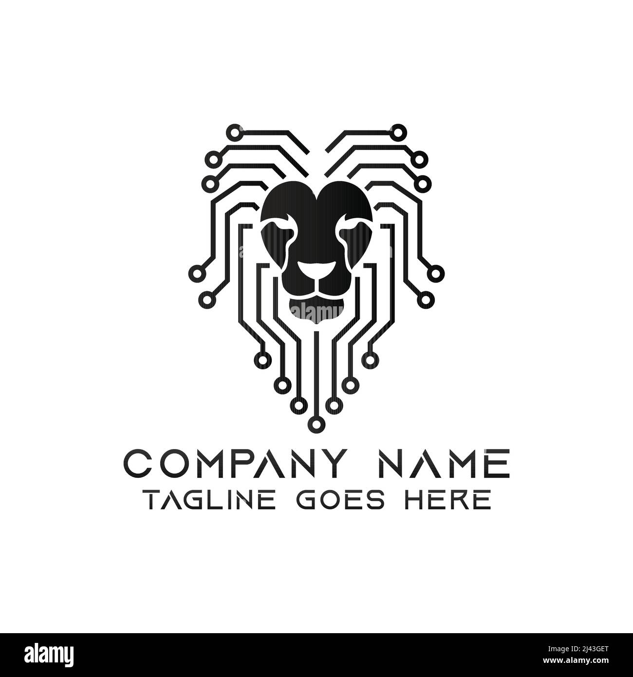 Lion tech logo design template. This logo is very suitable for any kind ...