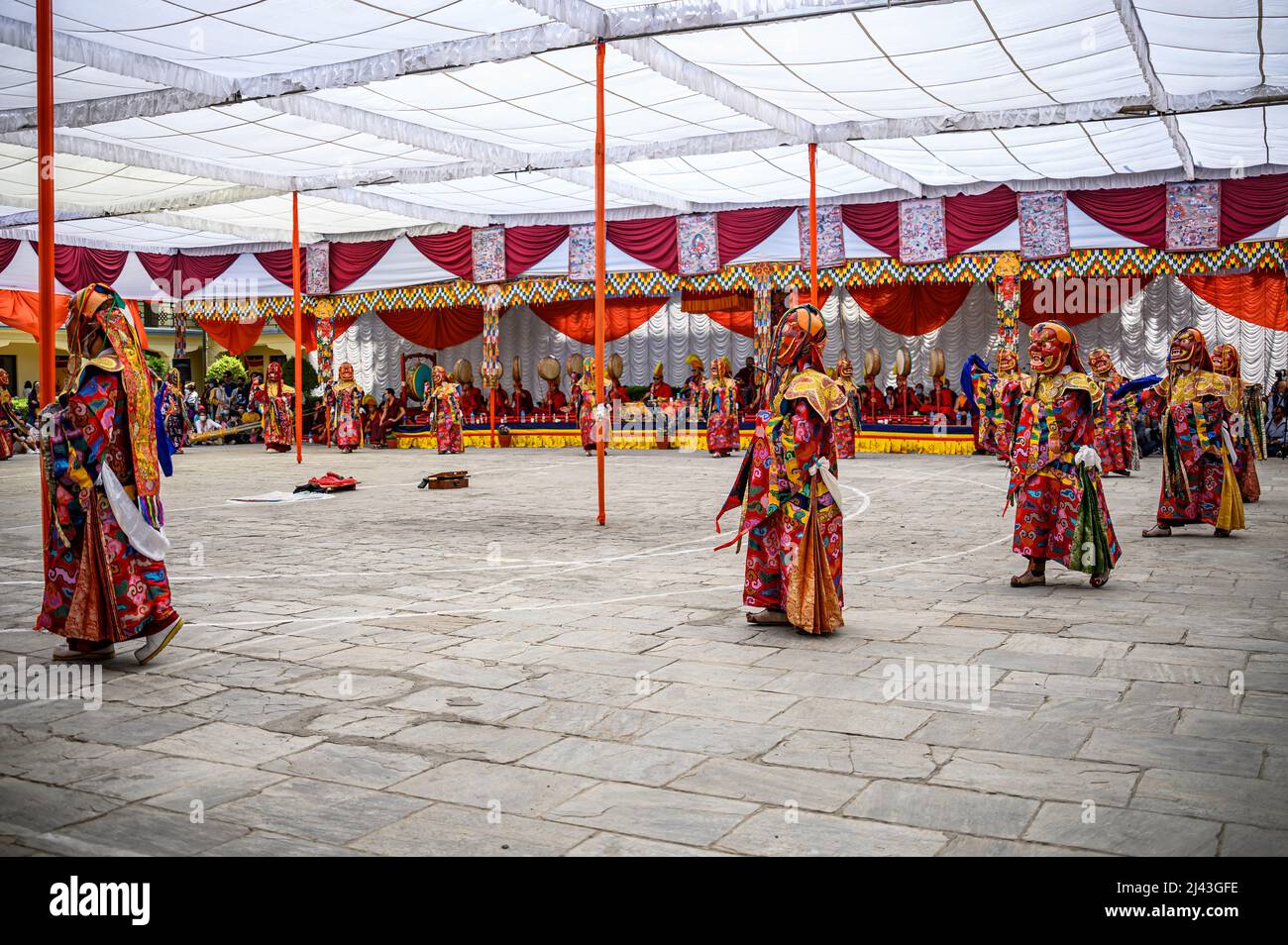 Kathmandu, Nepal. 11th Apr, 2022. Masked dancers dressed in the ...