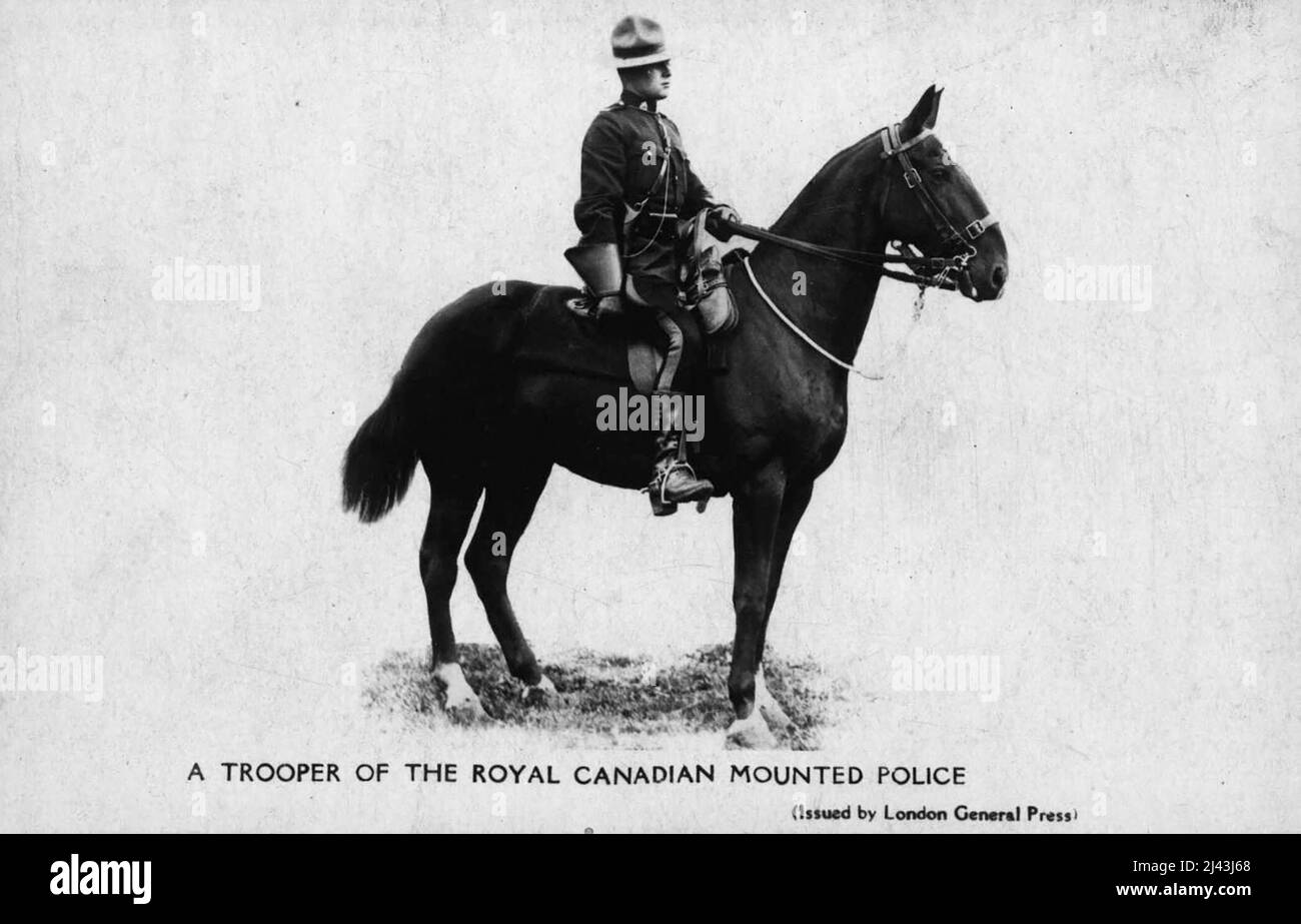 A trooper of the Royal Canadian mounted police. March 22, 1933 Stock ...