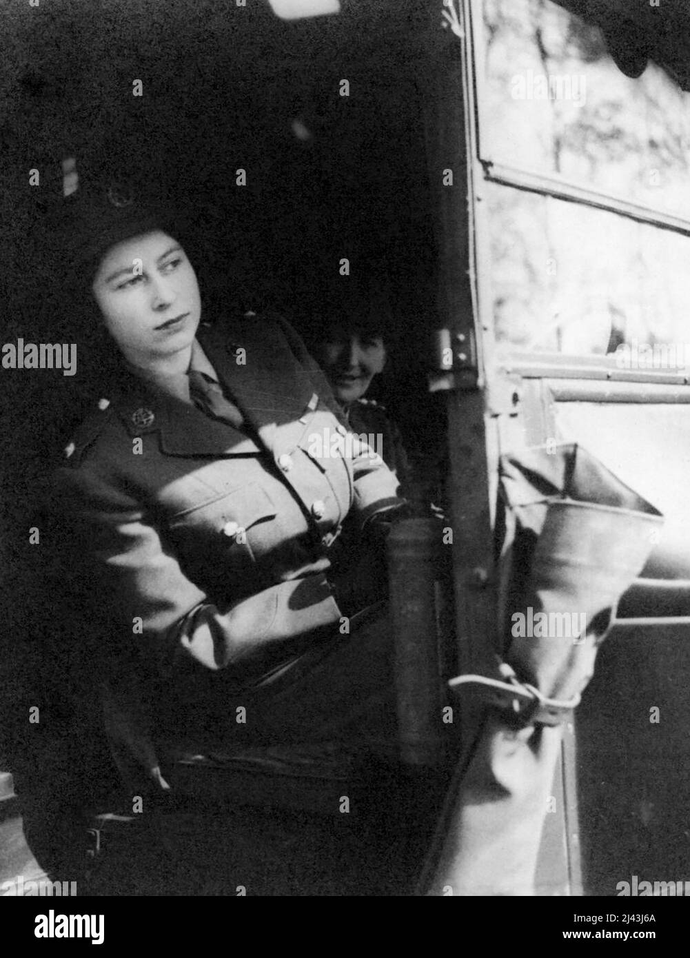 Princess Elizabeth Trains As A.T.S. Officer. Princess Elizabeth seated ...