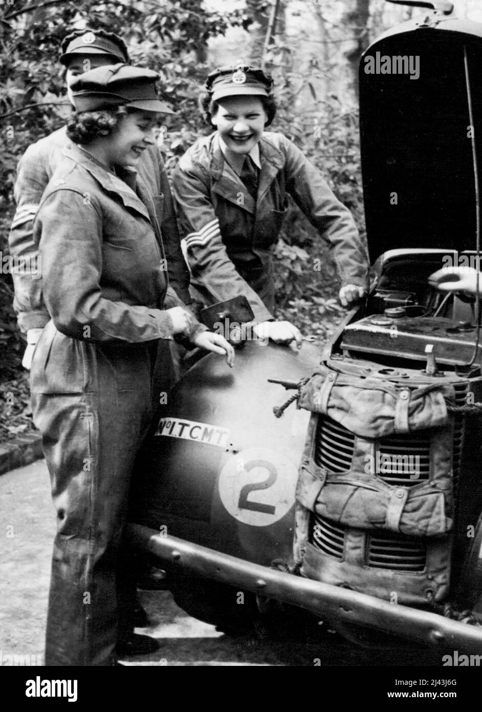 Princess Elizabeth Trains As A.T.S. Officer. Princess Elizabeth smiles ...