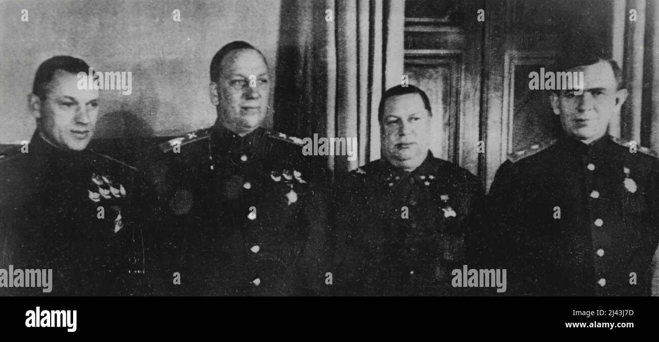 Left to right. Colonel General N. Rokossovsky who was in central of the ...