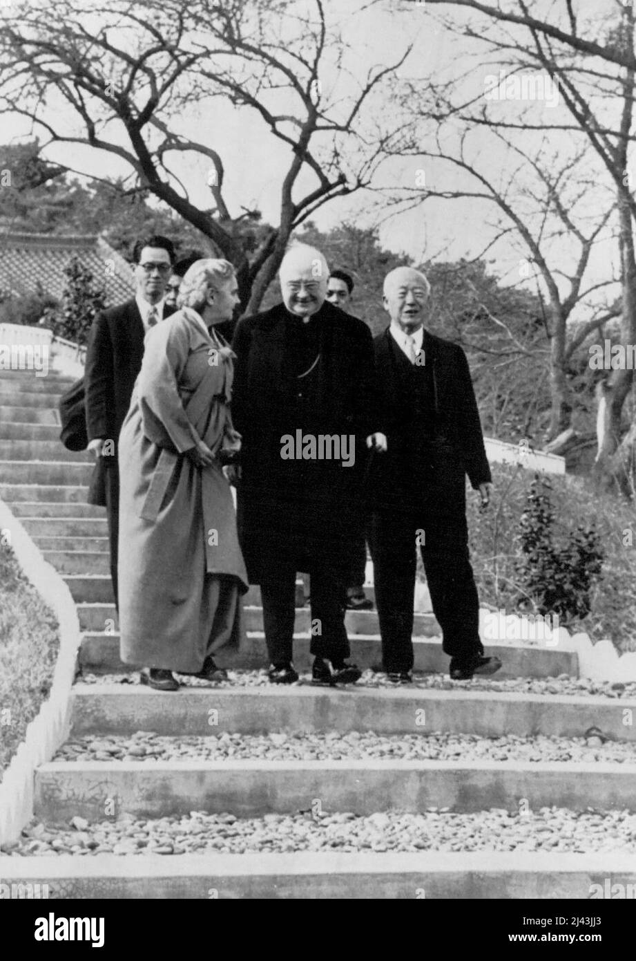 Prelate Visits Rhee -- Francis Cardinal Spellman, center, Archbishop of ...