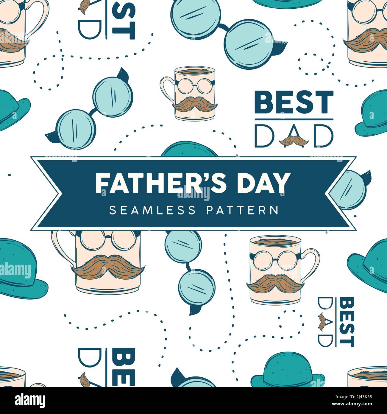 Seamless pattern background with hipster dad icons Happy father day ...