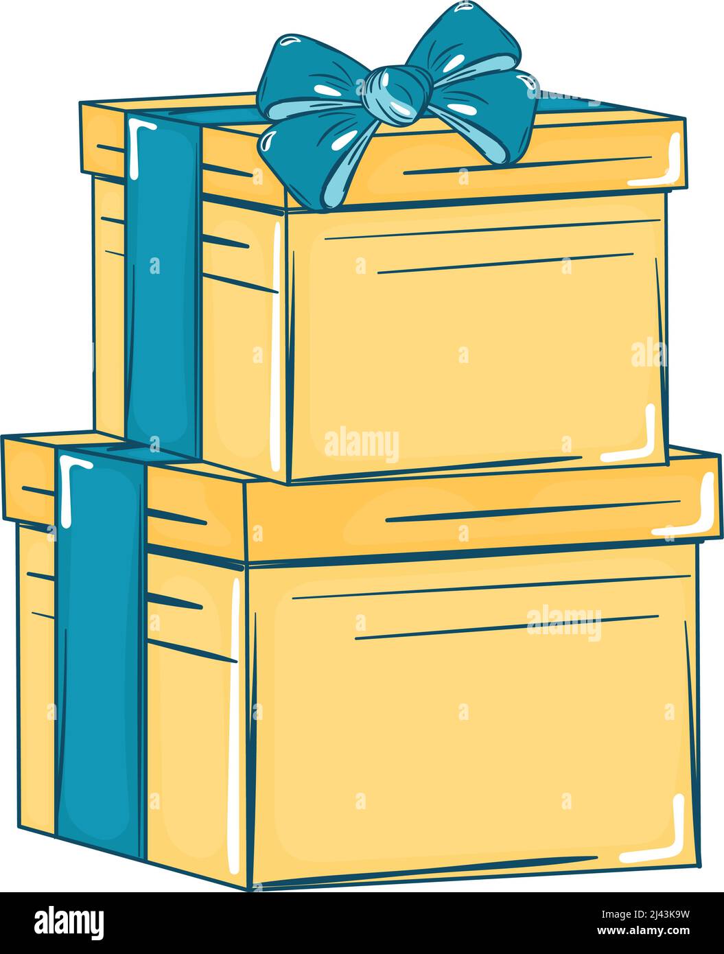 Isolated sketch of a pile of presents with ribbon Vector Stock Vector ...