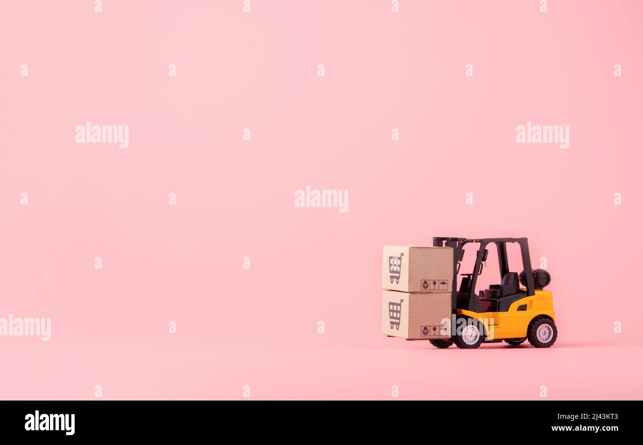 Logistics, and delivery service - Forklift model and paper cartons or ...