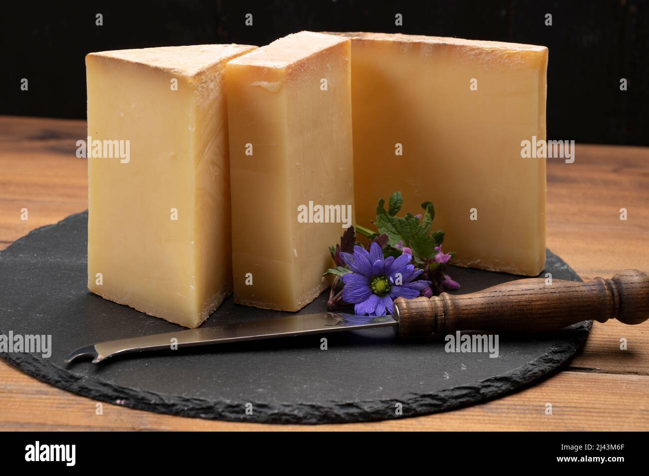 French cheese collection, comte cheese made from unpasteurized cow's ...