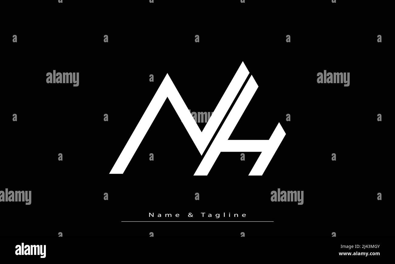 Alphabet letters Initials Monogram logo NH , HN Stock Vector Image ...