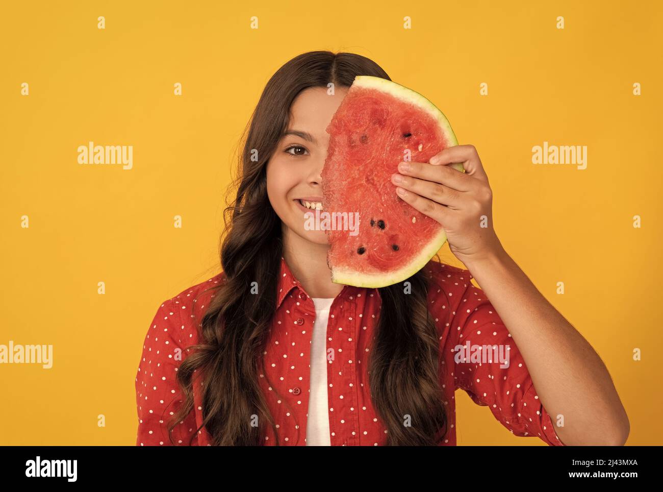 yummy juicy watermelon. kid with fruit. healthy food for children ...