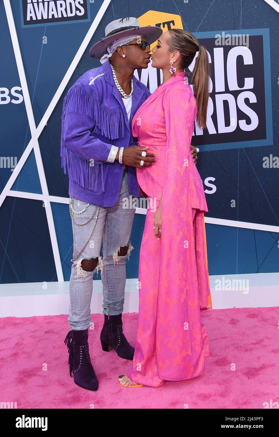 Jimmie Allen and Alexis Gale at the 2022 CMT Music Awards held at the ...