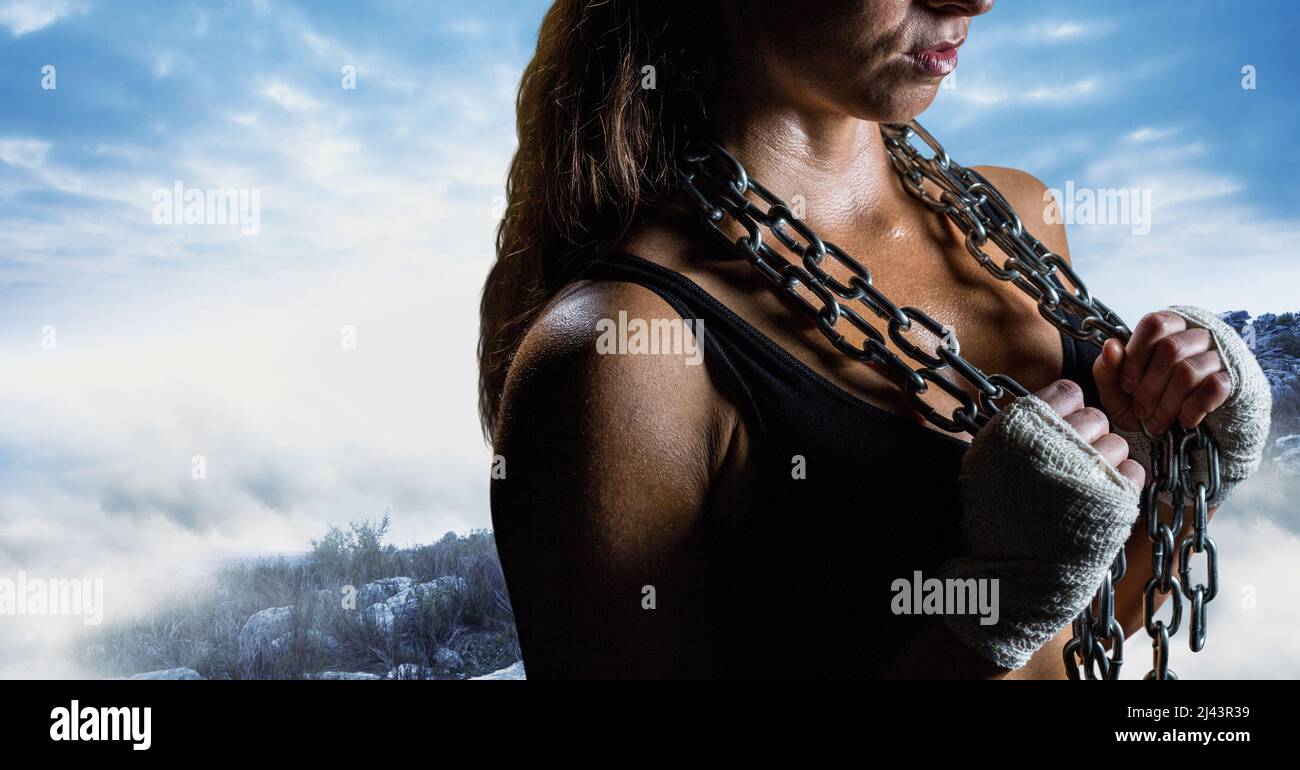 Woman chain around neck hi-res stock photography and images - Alamy