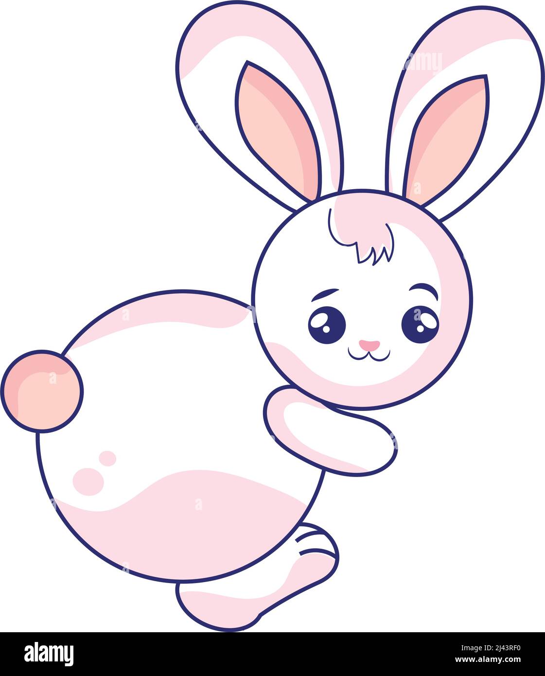 Isolated cute bunny cartoon kawaii Vector Stock Vector Image & Art - Alamy