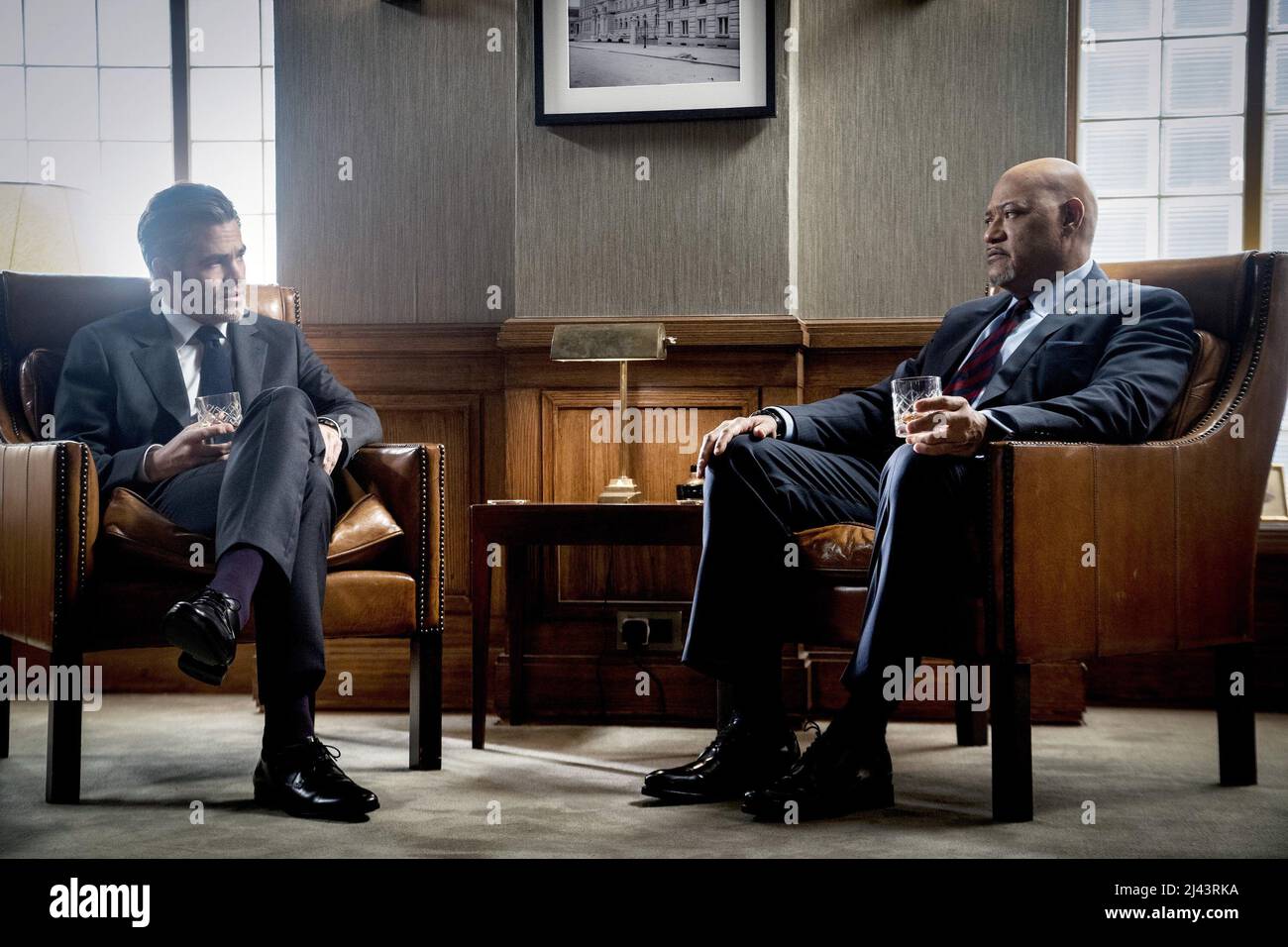 ALL THE OLD KNIVES, from left: Chris Pine, Laurence Fishburne, 2022. ph ...