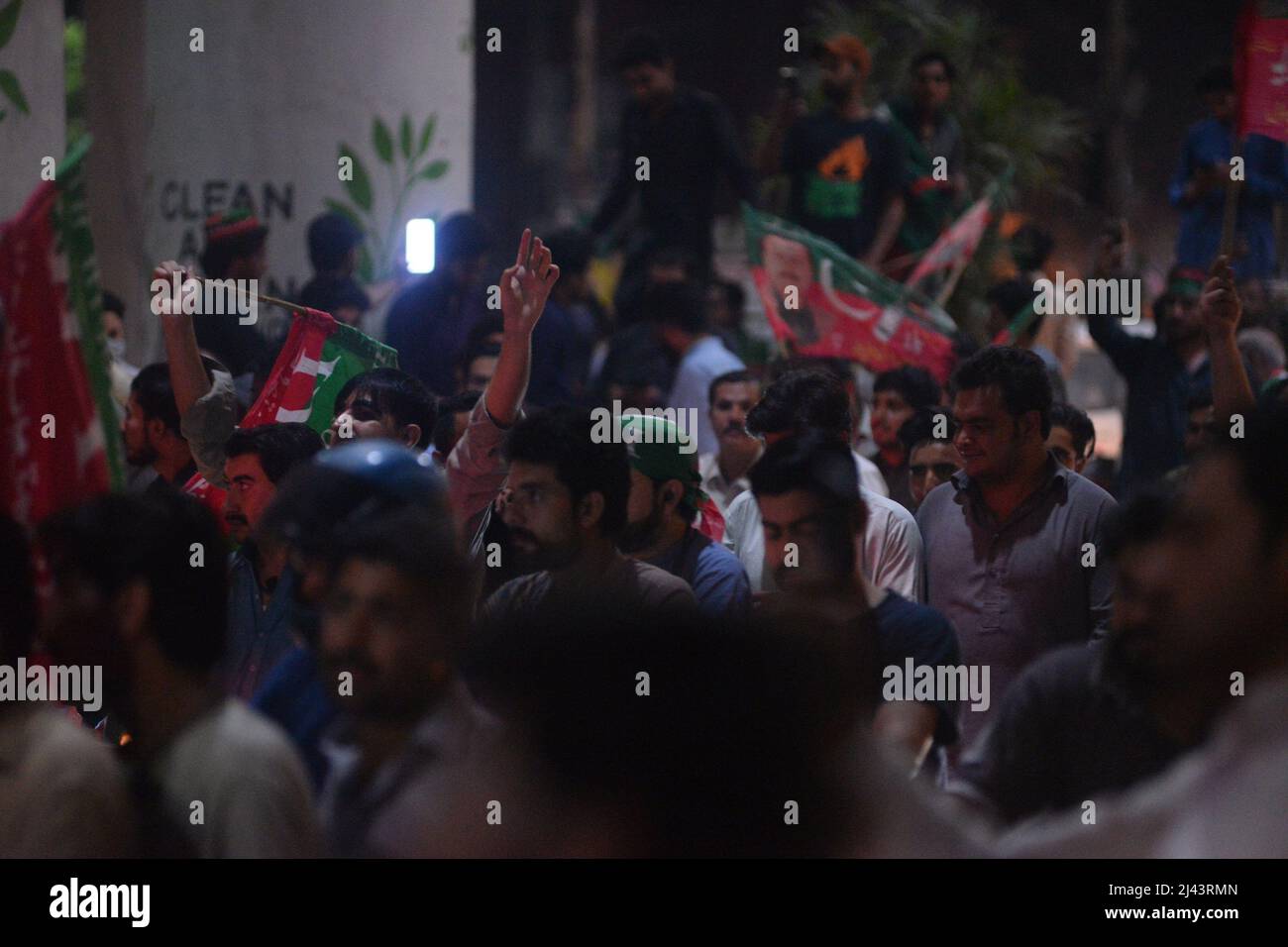 April 10, 2022, Rawalpindi, punjab, Pakistan: PTI protests against ...
