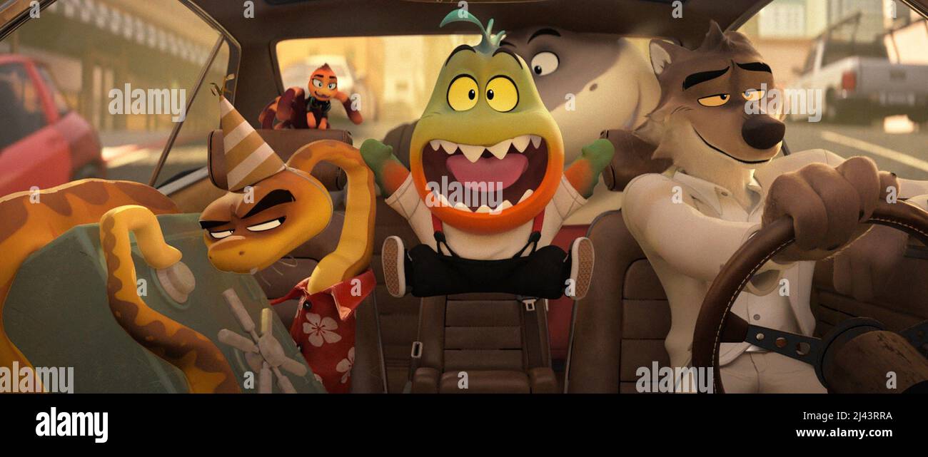 THE BAD GUYS, from left: Mr. Snake (voice: Marc Maron), Ms. Tarantula ...