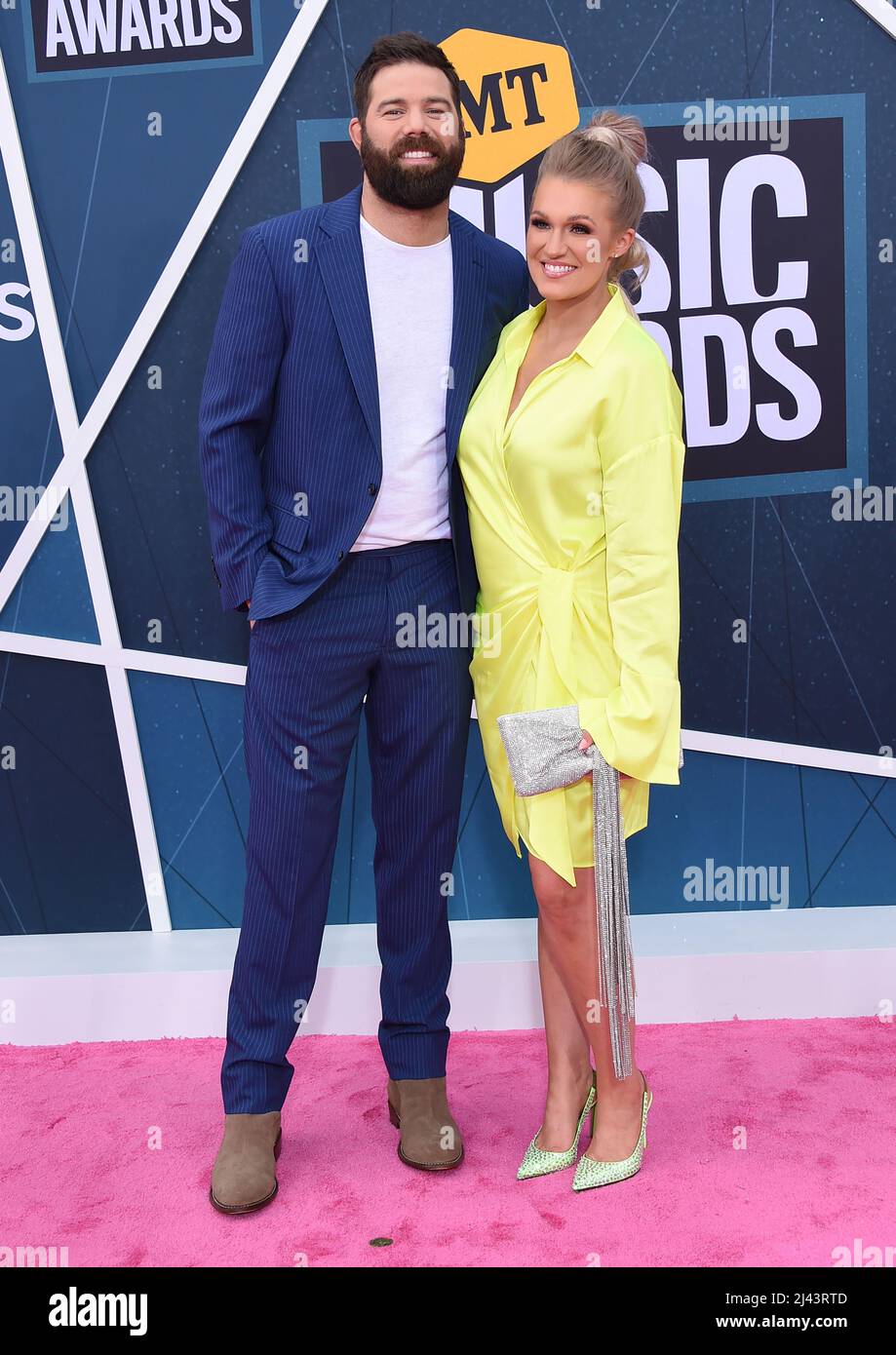 Jordan Davis and Kristen O'Connor at the 2022 CMT Music Awards held at ...