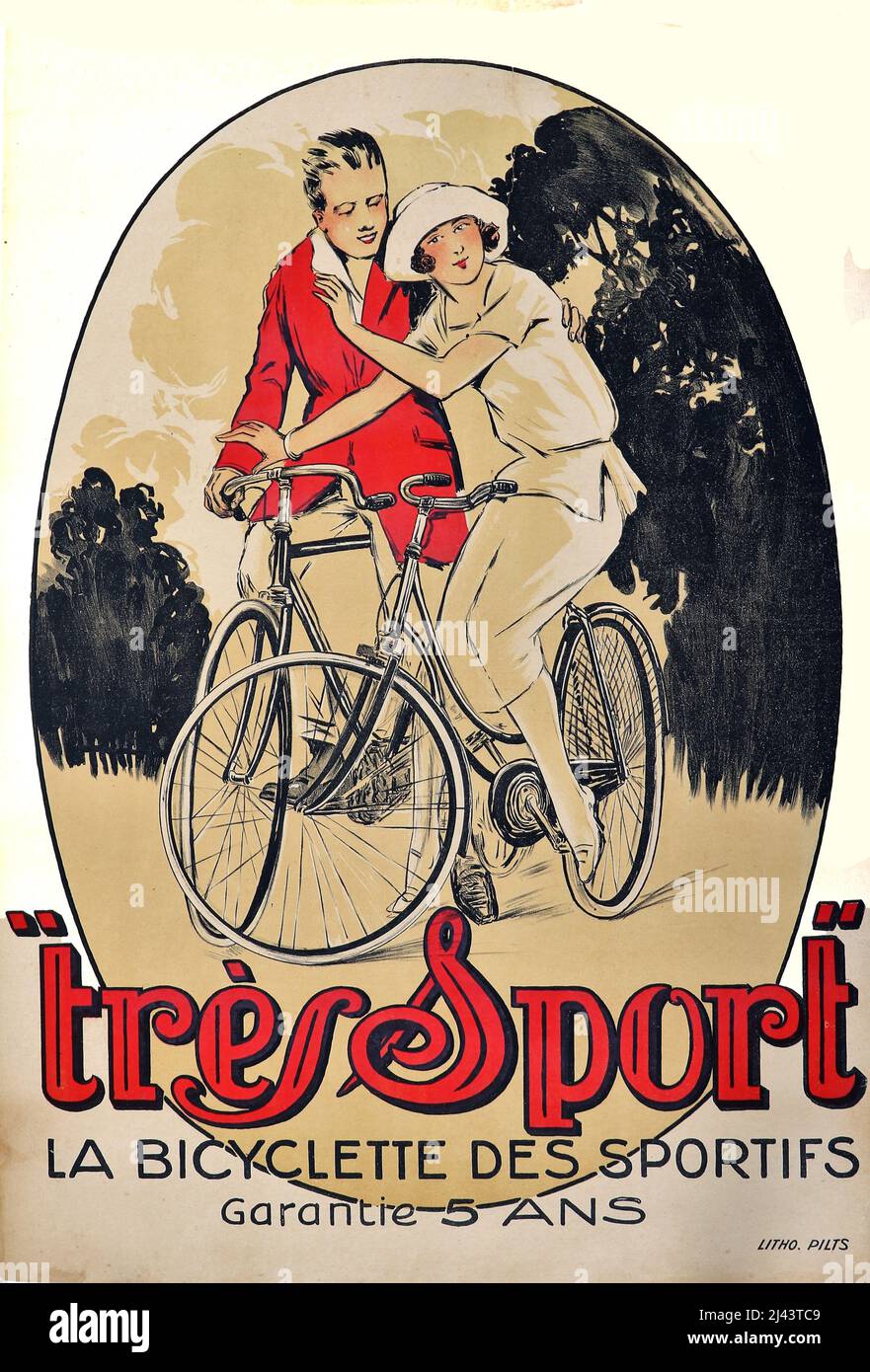 Vintage french bicycle poster - "Trés Sport Stock Photo - Alamy