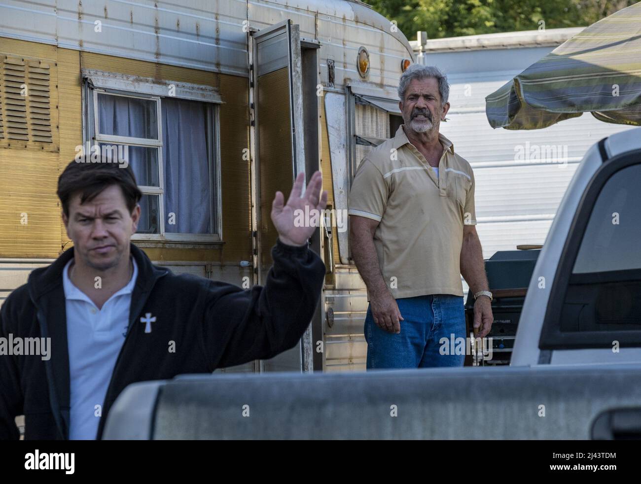 Father Stu Aka Stu From Left Mark Wahlberg Mel Gibson 2022 Ph Karen Ballard © Sony