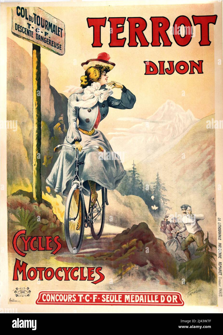 Vintage french bicycle poster - Vintage french bicycle poster - Terrot ...