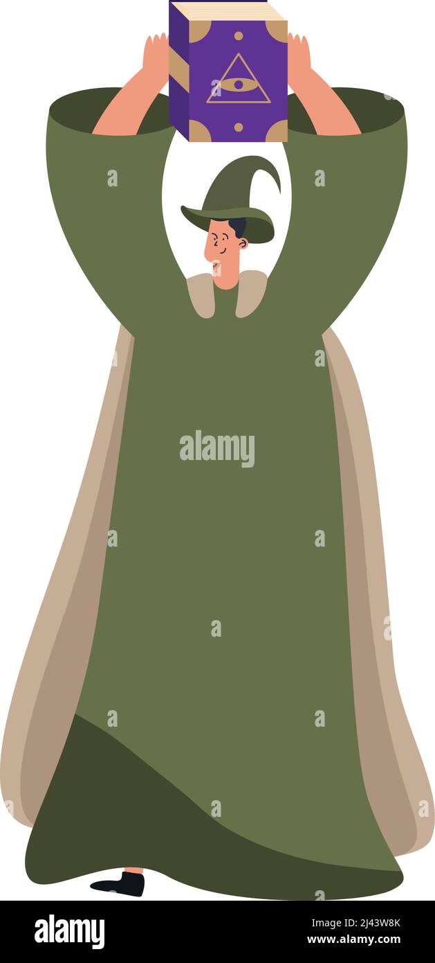 wizard and magic book icon isolated Stock Vector Image & Art - Alamy