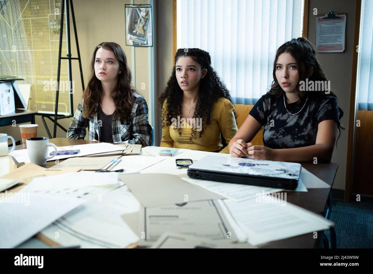 CAUGHT IN HIS WEB, from left: Alison Thornton, Malia Baker, Sarah ...