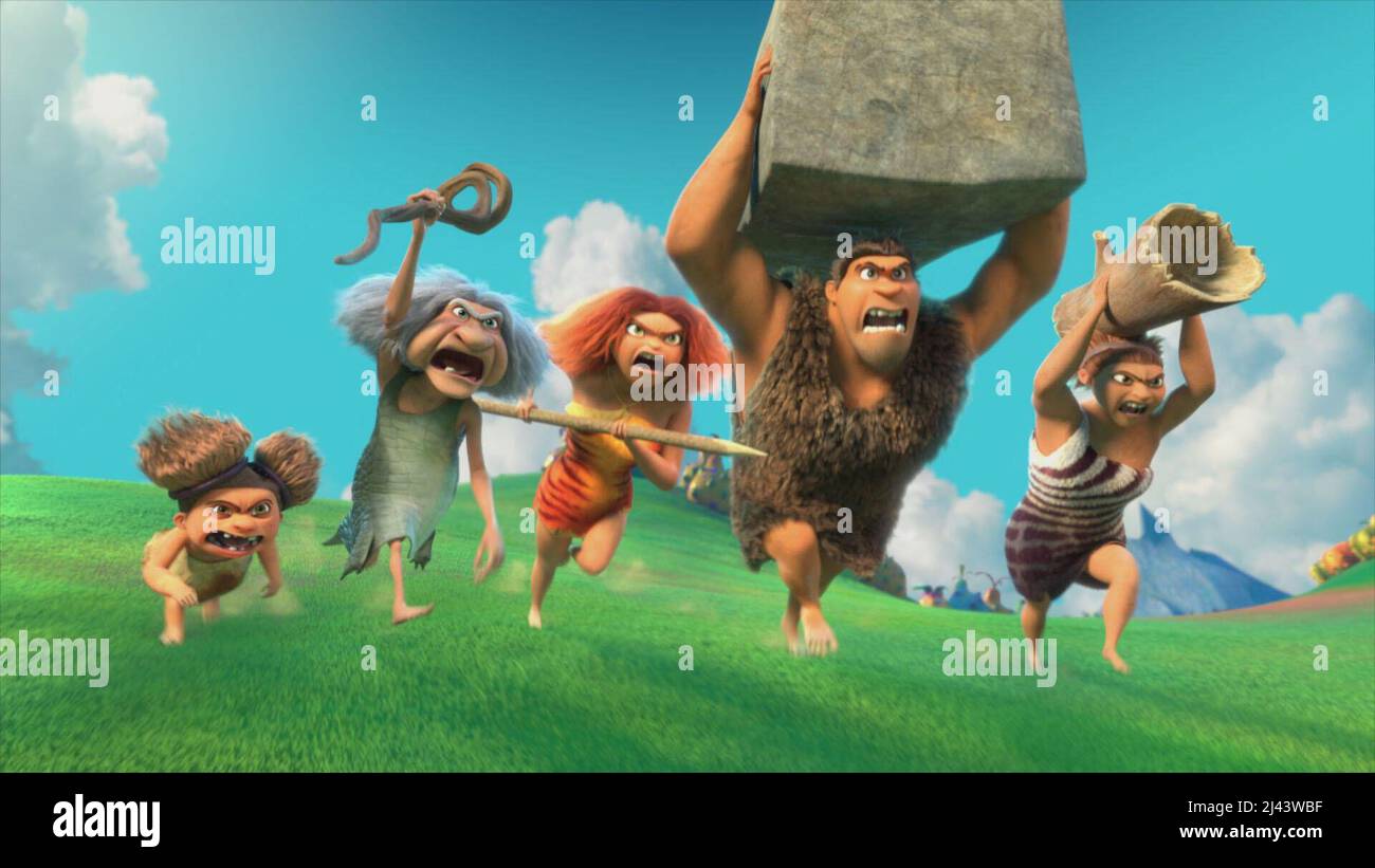 THE CROODS: FAMILY TREE, from left: Sandy Crood, Gran Crood (voice ...