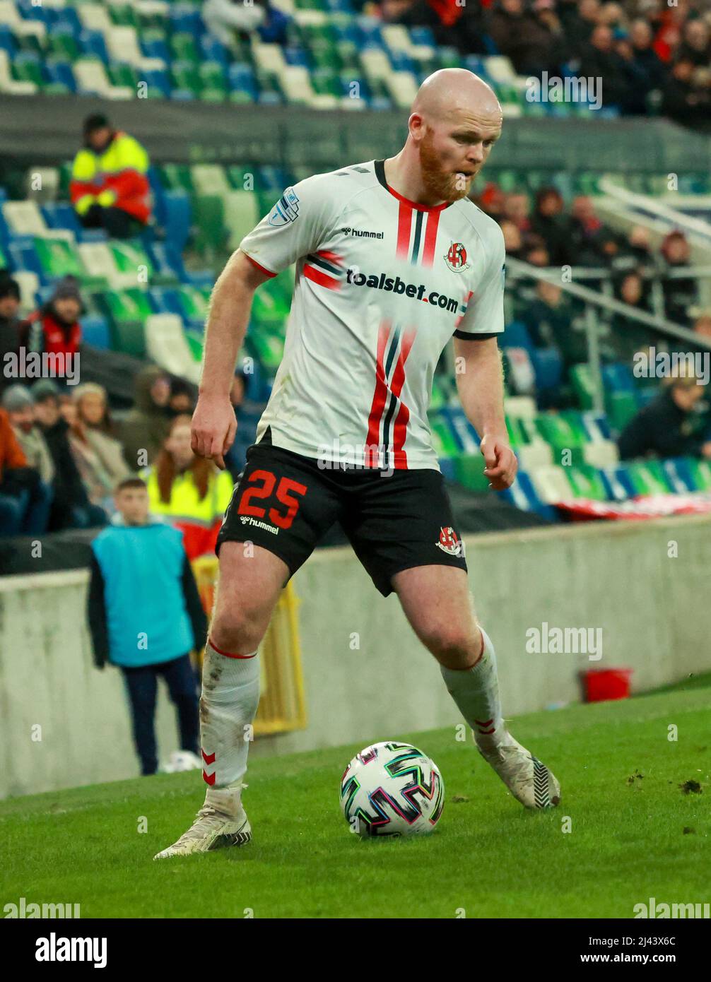 National Football Stadium at Windsor Park, Belfast, Northern Ireland, UK. 01 Apr 2022. Samuel ...