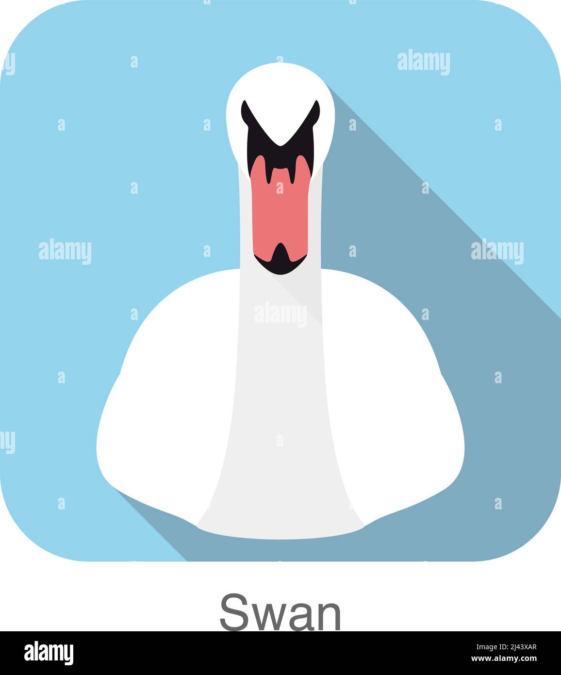 swan vector icon, front face flat icon, vector illustration Stock ...