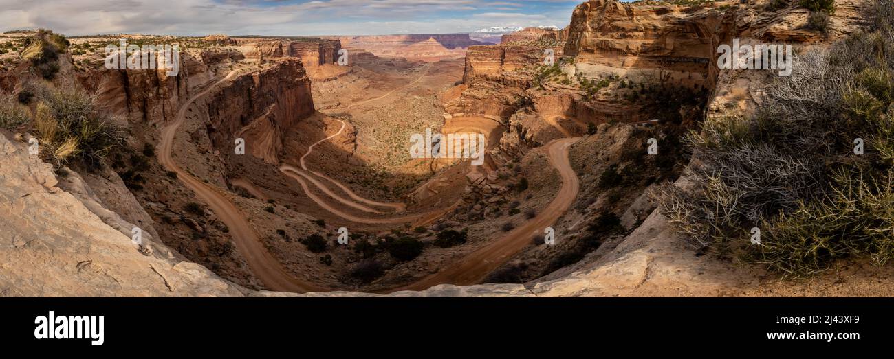 Panorama of Shafer Trail Road From The Neck Springs Overlook in ...