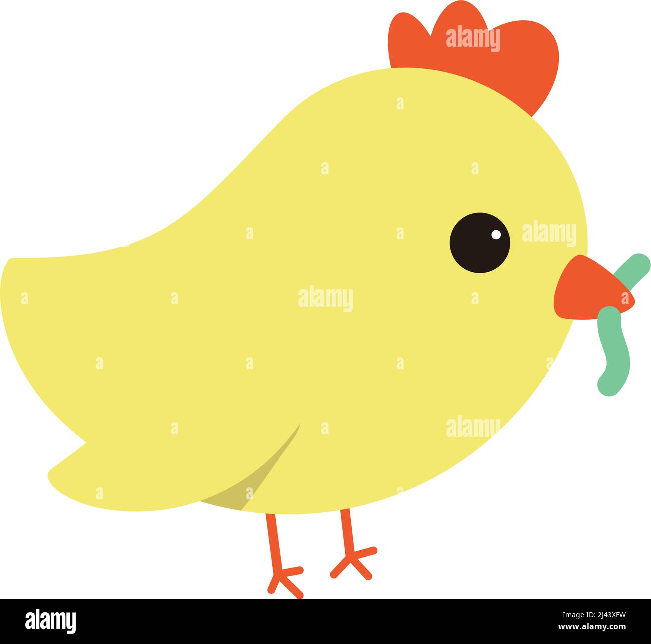 Cute cartoon chicken/bird , vector illustration Stock Vector Image ...