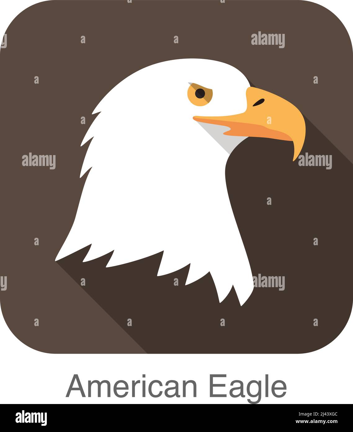 Eagle face flat icon design. Animal icons series, vector illustration ...