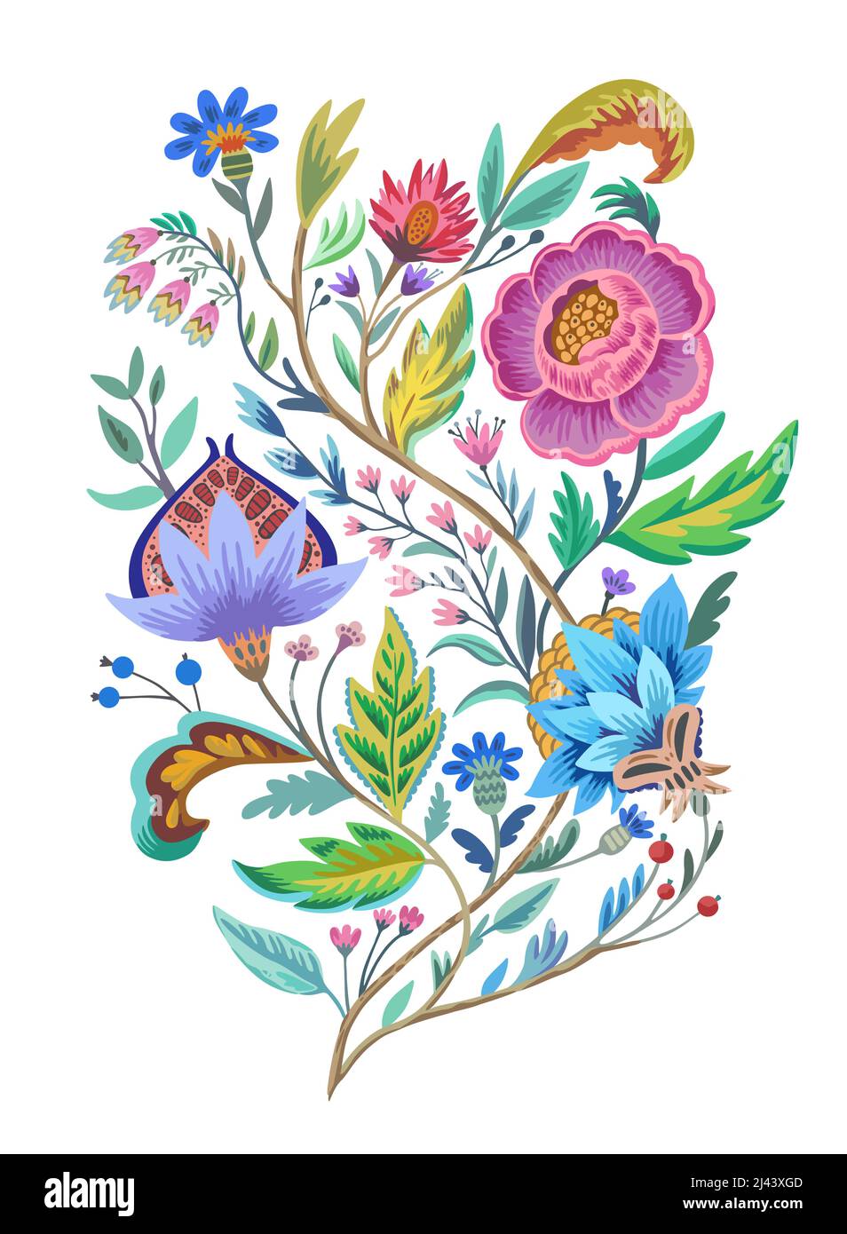 Vintage floral ornamental element in victorian style for decor ...
