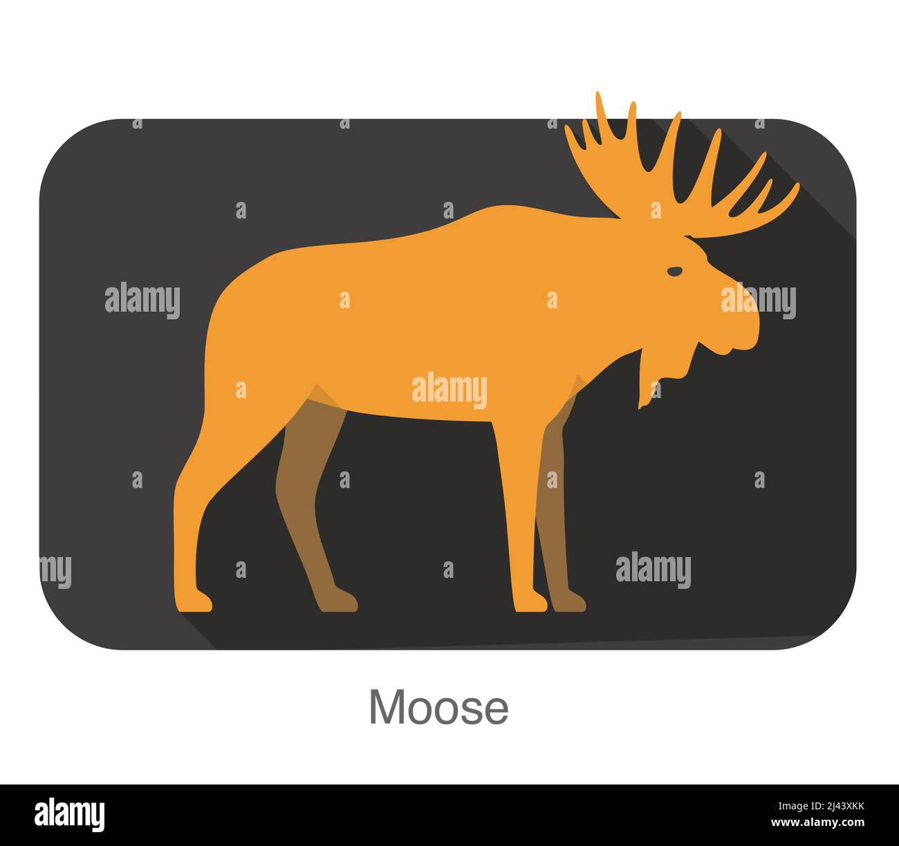 moose walking flat 3D design vector illustration Stock Vector Image ...