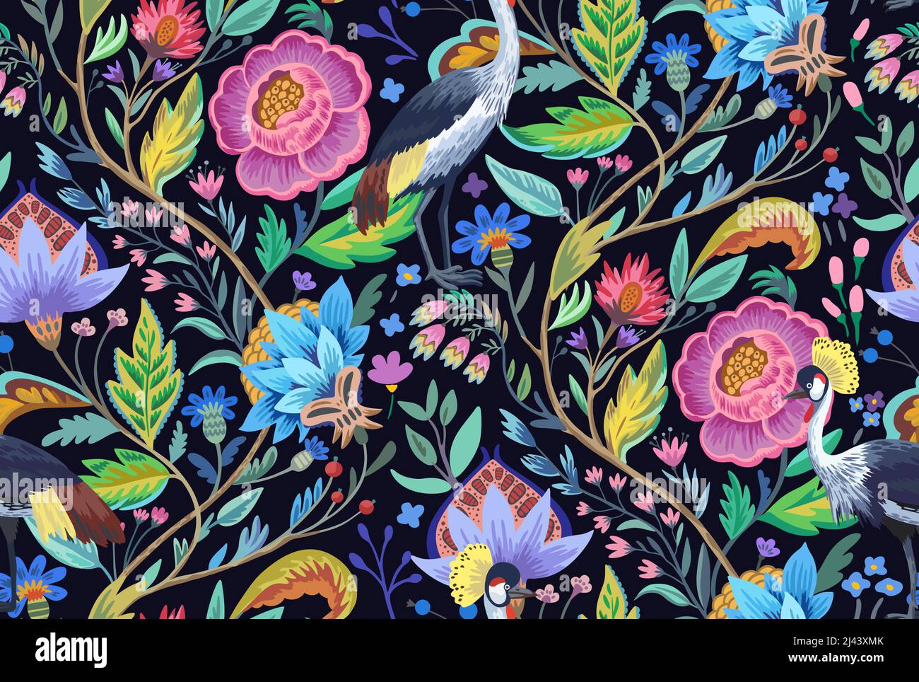 Vintage floral ornamental pattern in victorian style for decor ...