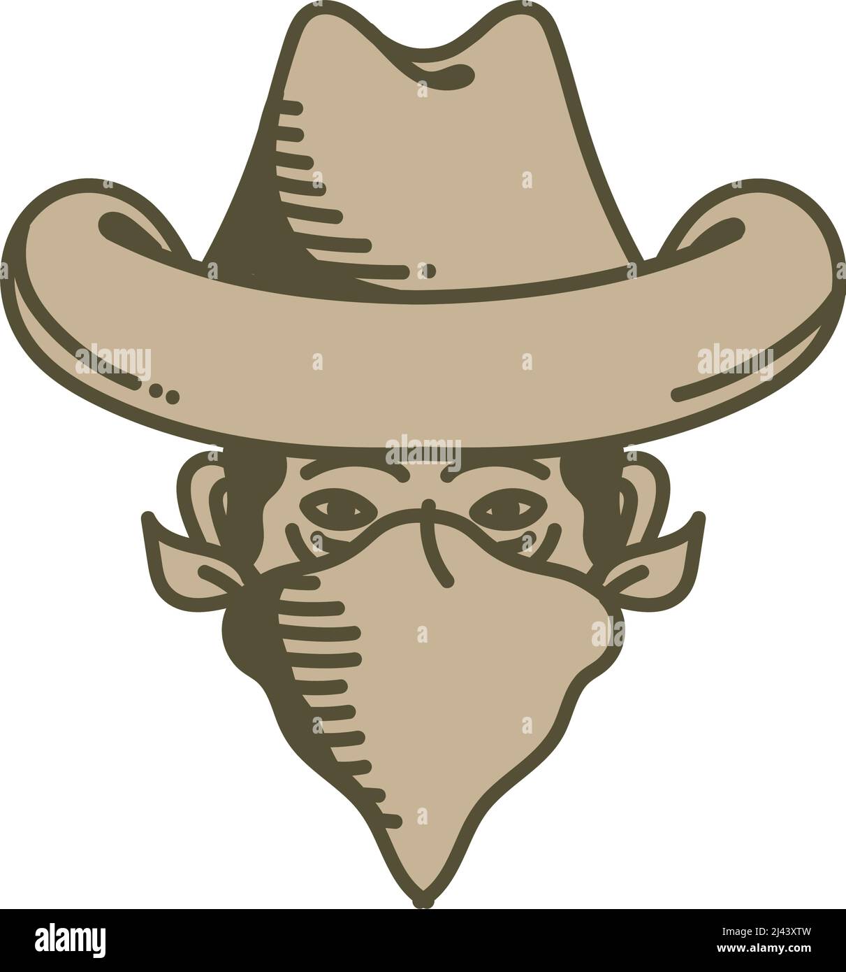 cowboy front head vintage style Stock Vector Image & Art - Alamy