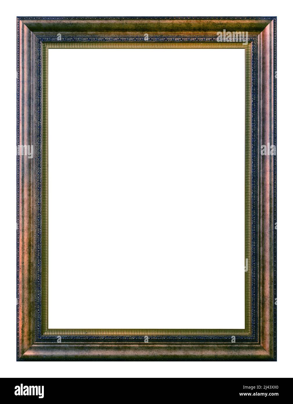 Antique metallic color frame isolated on the white background vintage ...