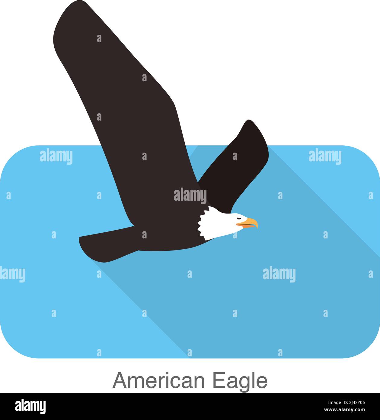 American eagle flying flat icon vector illustration Stock Vector Image ...