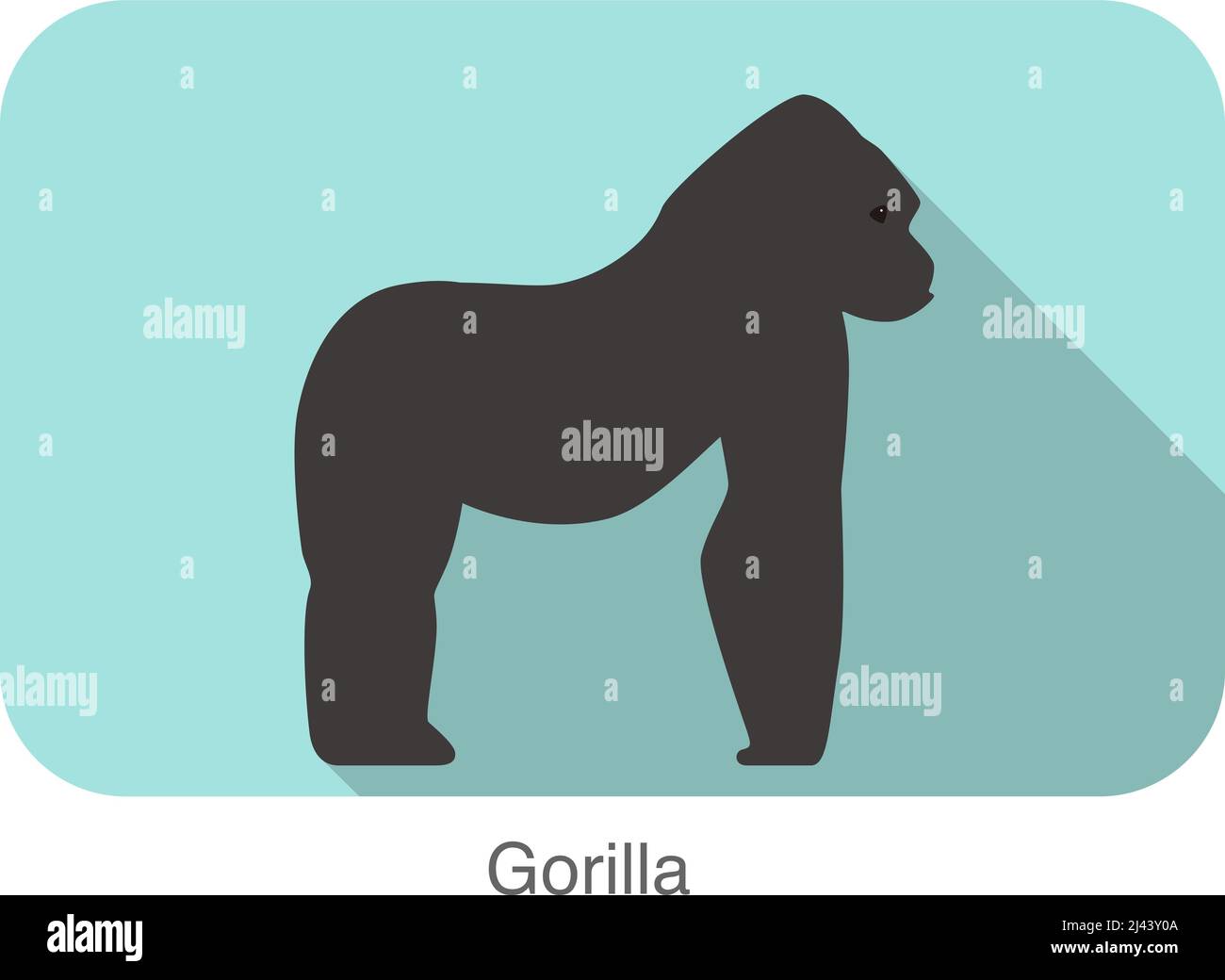 Strong gorilla standing and watching vector illustration Stock Vector ...