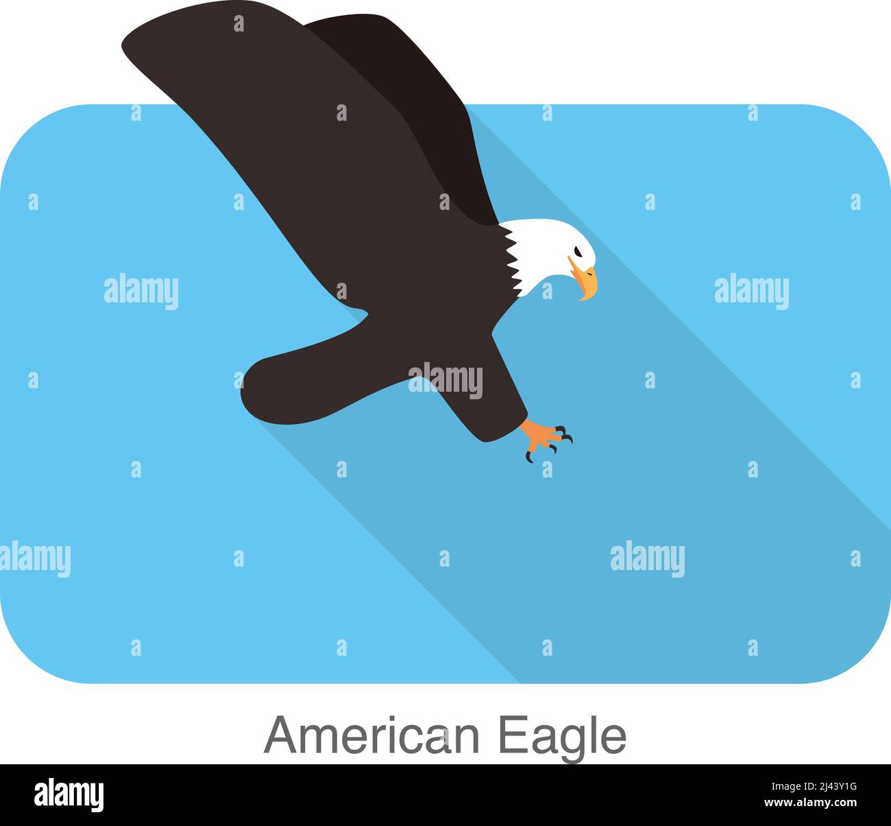 American eagle flying flat icon vector illustration Stock Vector Image ...