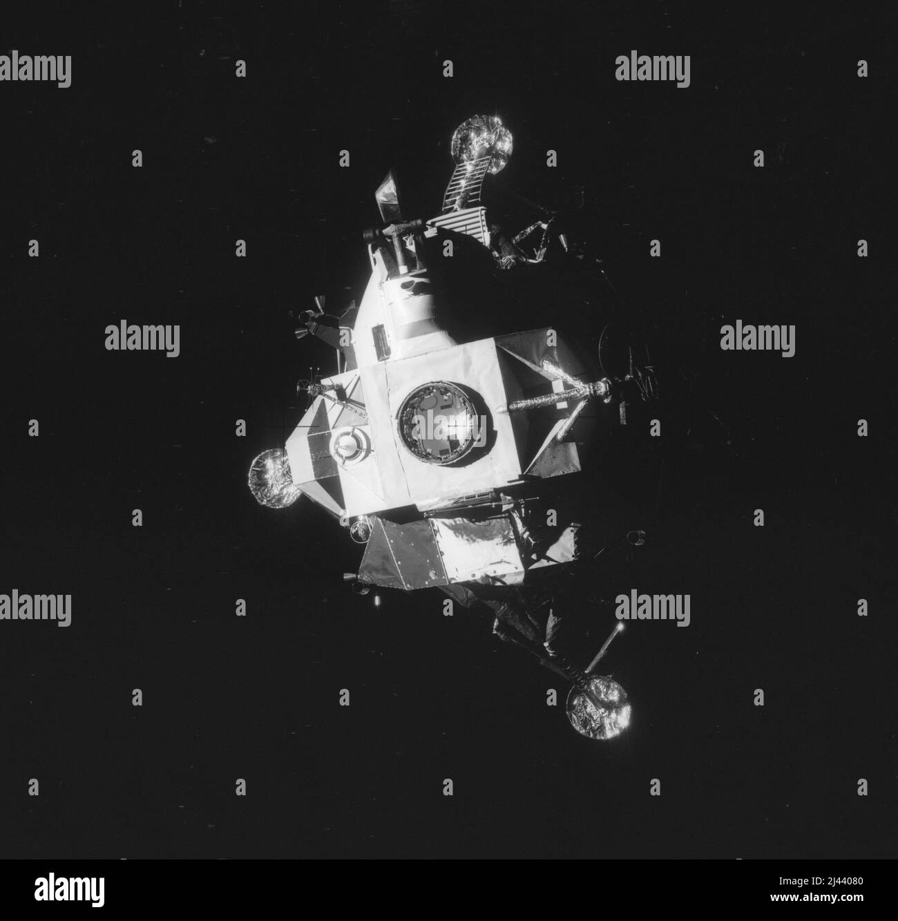 Apollo 13 Lunar Module Aquarius as seen from the Command Module Odyssey ...