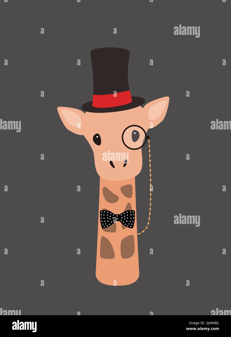 Portrait of giraffe, wearing hat, like a gentleman, cool style Stock ...